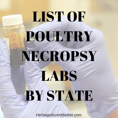List of Poultry Necropsy Labs by State - Heritage Acres Market LLC